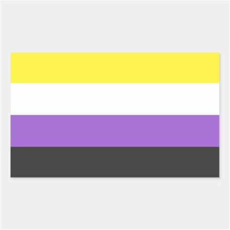 Non Binary Flag Rectangular Sticker Zazzle Com