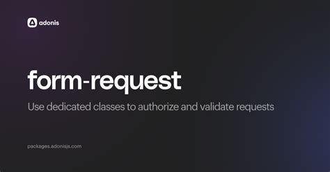 Form Request Adonisjs Packages