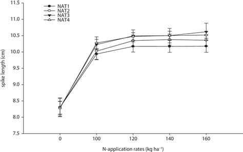 Spike Length Cm For Treatments Interaction N‑application Rates Nar