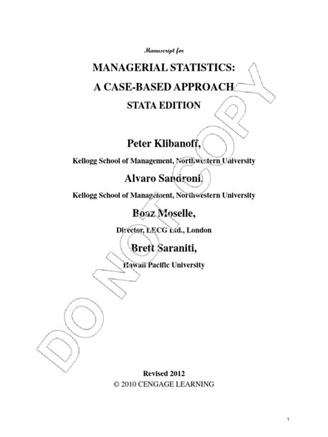 Managerial Statistics A Case Based Approach Stata Edition Pdf