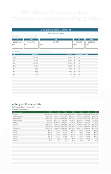 The Company's Annual Financial Statement Key Indicators Detailed Form ...