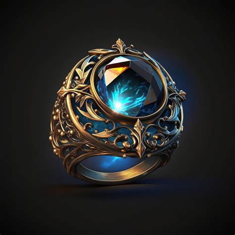 Premium Ai Image Fantasy Ring Magic Jewelry For Witch Or Wizard Ai