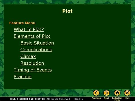 plot feature menu what is plot elements of