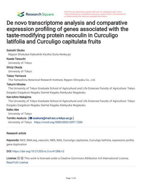 Pdf De Novo Transcriptome Analysis And Comparative Expression