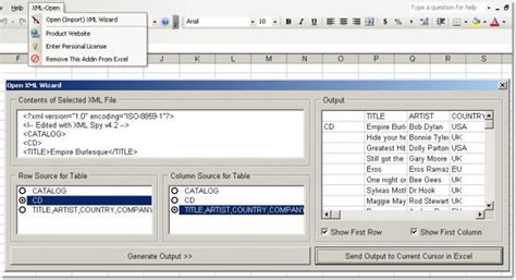 Excel XML Open Import Software Descargar