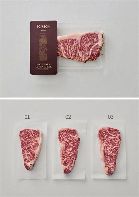 Rare 레어 1 한우 뉴욕스트립 스테이크 350g 마켓컬리