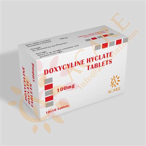 Doxycyline Hyclate Tablets Acare Intl