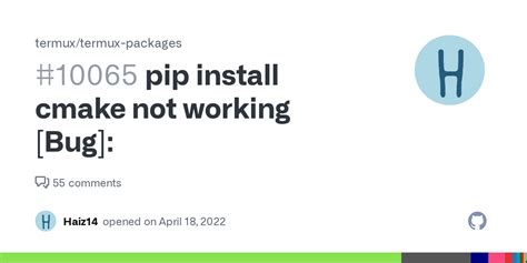 Pip Install Cmake Not Working Bug Issue Termux Termux Packages GitHub