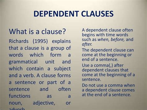 Dependent Clauses Ppt