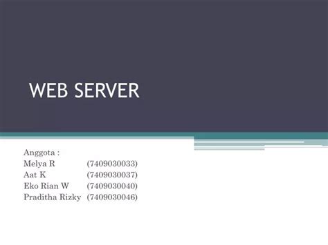 PPT WEB SERVER PowerPoint Presentation Free Download ID 3837067
