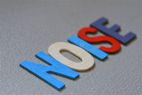 Noise Word With Wooden Letters On A Gray Background Stock Photo Image Of Wooden Idea