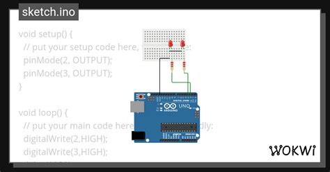 Prender 2 Leds En Simultáneo Wokwi Esp32 Stm32 Arduino Simulator