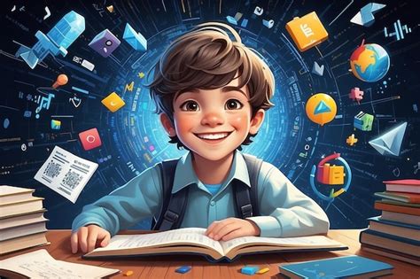 Premium Photo Joyful Bytes Of Knowledge