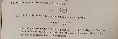 solved 3 10 a using results from chapter 9 show that