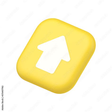Arrow Up Button Directional Pointer Cyberspace Cursor Symbol Website Icon 3d Rendering Stock