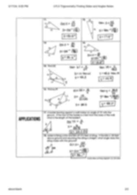 SOLUTION U7l5 Trigonometry Finding Sides And Angles Notes Studypool