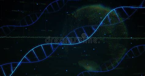 Dna Strand And Binary Coding Scientific Data Processing Image Stock