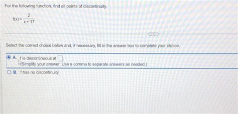 Solved For The Following Function Find All Points Of