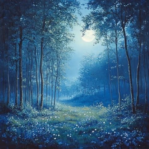 Moonlit Forest Background