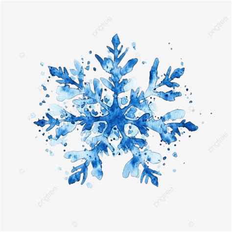 아름다운 푸른 수채화 페인트 눈꽃 눈송이 파란색 수채화 물감 Png 일러스트 및 이미지 에 대한 무료 다운로드 Pngtree