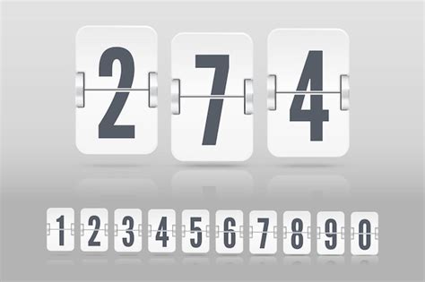 Premium Vector Set Of White Flip Score Board Numbers With Reflection Floating On Different