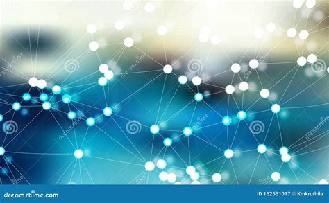 Connecting Dots And Lines Blue And Beige Abstract Background Illustration Cartoon Vector