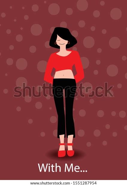 Shy Woman Illustration Use Invitation Design Stock Vector Royalty Free Shutterstock