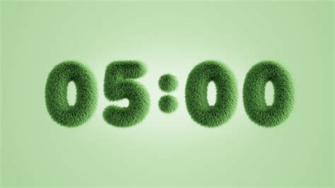 🌿5 Minute Timer Cute Green Furry Countdown With Bell Chimes 4k⏳ Youtube