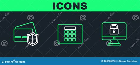 Set Line Lock On Monitor Credit Card With Shield And Password