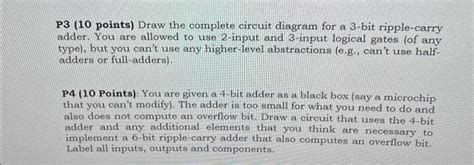 Solved P3 10 Points Draw The Complete Circuit Diagram For