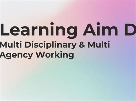 Unit 5 Learning Aim D Powerpoints Teaching Resources