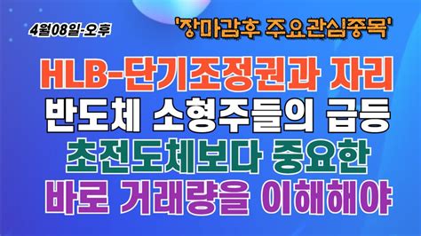 04월08일장마감 실방hlb셀트리온오늘시장 특이주오후 8시00분내일 관심주반도체삼성전자ai해운방산관련주전기차개별주 Youtube