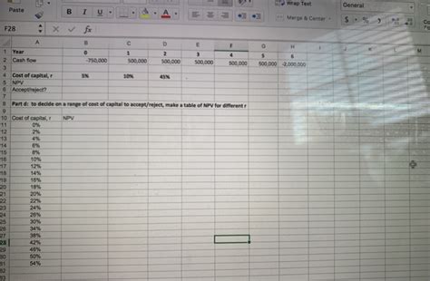 solved use excel and show formulas excel and calculations