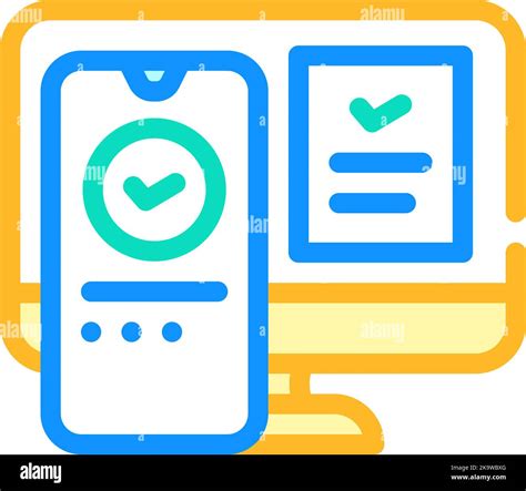 Two Step Authentication Color Icon Vector Illustration Stock Vector