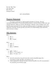 Understanding PH And Buffers In Solutions Lab Experiments Course Hero