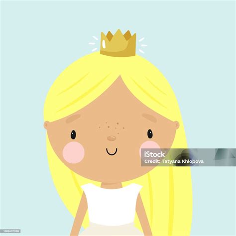 귀여운 공주 만화 스타일 벡터 그림입니다 어린이 물건 카드 포스터 배너 어린이 책 팩인쇄 옷 직물 벽지 섬유 또는 요리에 인쇄
