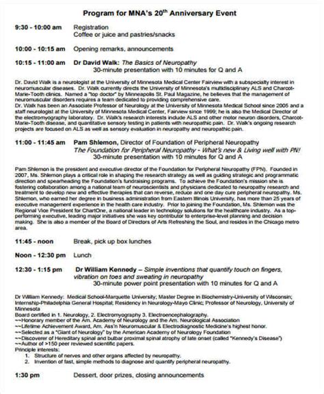 FREE 29 Event Program Samples Templates In PDF MS Word