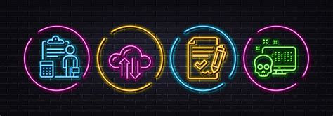 승인된 계약 회계 및 클라우드 동기화 최소 줄 아이콘 웹 응용 프로그램의 경우 벡터 인쇄 계산기에 대한 스톡 벡터 아트 및 기타 이미지 Istock