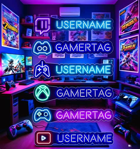 Custom Gaming Neon Sign Led Name Light Streamer Room Decor Etsy