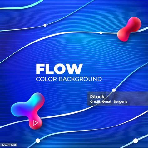 액체 선 색상 배경 디자인입니다 파란색 사각형 유체 그라데이션은 선이 있는 컴포지션을 형성합니다 미래 지향적 인 디자인 포스터 Eps10 벡터 3차원 형태에 대한 스톡 벡터