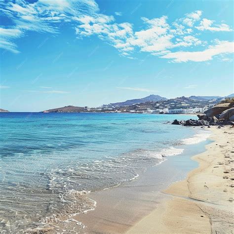 Premium Photo Crystal Blue Waters And Golden Sands Mykonos Panormos Beach