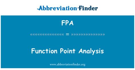 FPA Definition Function Point Analysis Abbreviation Finder