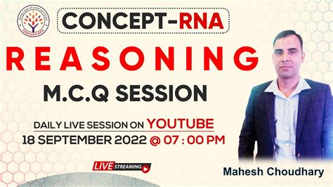 Reasoning Mcq Live Session With Mahesh Sir Concept Rna Youtube