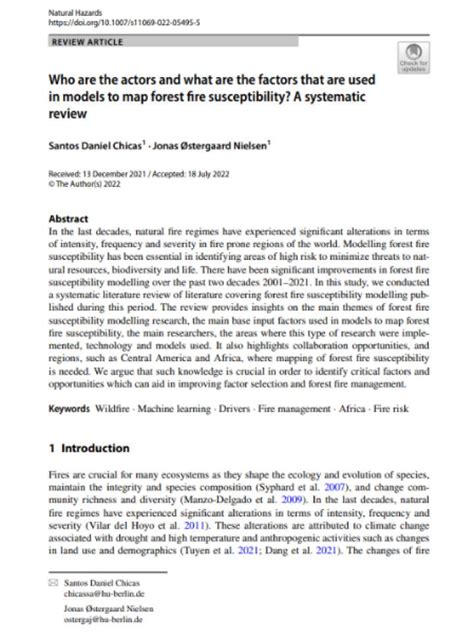 Who Are The Actors And What Are The Factors That Are Used In Model To Map Forest Fire