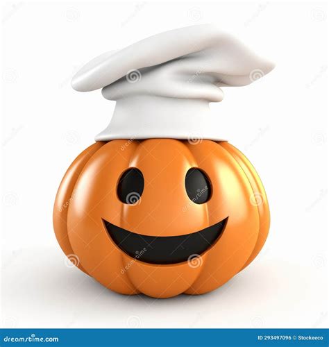 Cute Chef Pumpkin 3d Render Ash Wednesday Jackolantern Stock