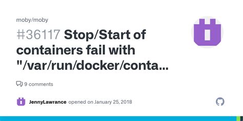 Stopstart Of Containers Fail With Varrundockercontainerddocker