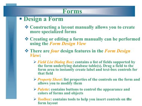 ms access tables forms queries reports ppt