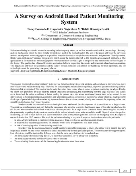 pdf a survey on android based patient monitoring system grd