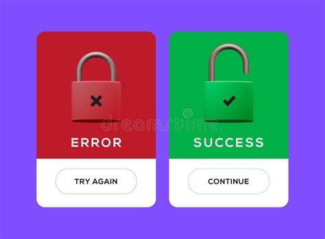 Success And Error Access Popup Window Ui Banner Vector Design With