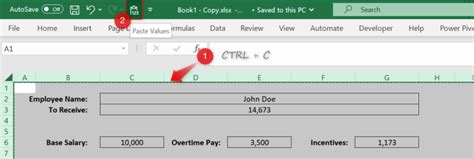 How To Save The Data Or Workbook Without Formulas In Excel